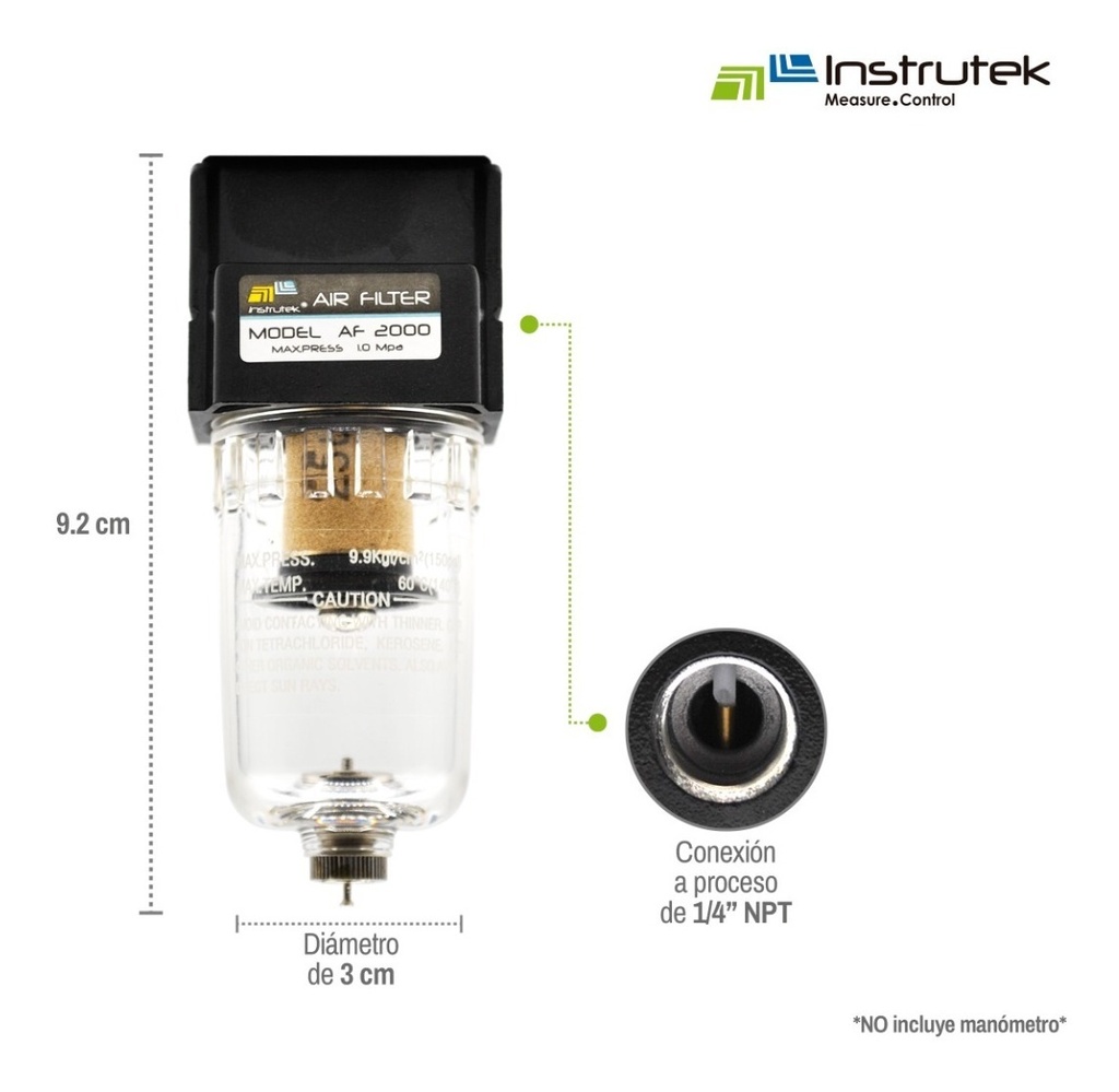 Filtro baja presión, 1/4" NPT | Instrutek